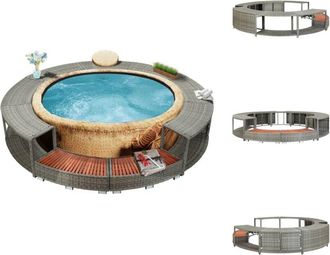 vidaXL Vidaxl - Pool- & Whirlpool-Zubeh&ouml;r - Living Whirlpool-Umrandung Grau Poly-Rattan