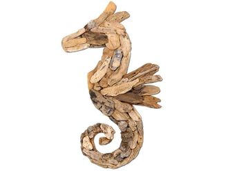 Seestern Sportswear SEESTERN Treibholz Deko m. Seepferdchen (60cm) Motiv Wanddeko Driftwood Holzdeko /1325