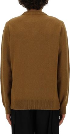 Jil Sander Wool-Blend V-Neck Sweater - Beige