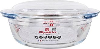 Quttin 124316 Kochtopf aus Glas, rund, mit Deckel, mehrfarbig, 2,5 l, Kunststoff