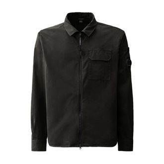 C.P. Company Schwarze Zip-Hemdjacke 100% Baumwolle - - Jackets - Herren - Schwarzk - M