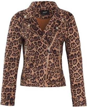 SS7 Veste de Motard pour Femme en Faux su&egrave;de l&eacute;opard