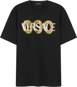 Versace t-shirt Maxi Chain à logo imprimé - Noir