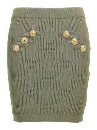 Balmain Jupe Midi - Vert