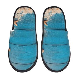 Generic Coquillages Et &Eacute;toiles De Mer Femme Homme Pantoufles Antid&eacute;rapantes Chaussons Chaud Chaussures De Maison Pour Maison Hiver Int&eacute;rieur M