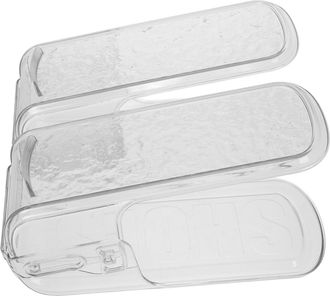 SOLUSTRE 2 Stück Verstellbarer Schuhorganizer Doppelstöckiges Schuhregal aus Robustem Kunststoff Platzsparender Schuhhalter für Schrank und Flur Transparent We