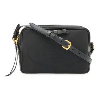 Prada Sac bandouli&egrave;re en toile jacquard logo et cuir Pre-owned - Femme - Pre-owned - Noir - Taille: ONE Size