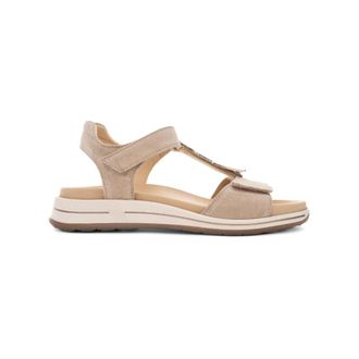 Ara Beige Ledersandalen mit Kn&ouml;chelriemen - - Shoes - Damen - Beige - 37 EU