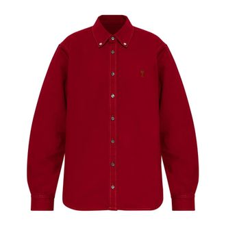 Ami Femme, Blouses et Chemises, Rouge, Taille: 34 FR Chemise en jean