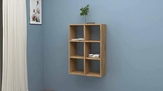 Dmora Bücherregal Rodrigo, Schrank mit Regalen, Bürobibliothek, 100% Made in Italy, Eiche, 60 x 25 x 90 cm