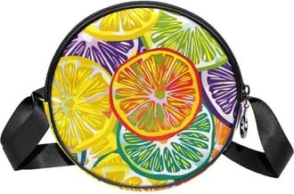 Generic Petit sac &agrave; bandouli&egrave;re Circle pour femme, petit sac &agrave; bandouli&egrave;re avec fermeture &eacute;clair et bretelles r&eacute;glables style d&eacute;contract&eacute; pour femmes et fille