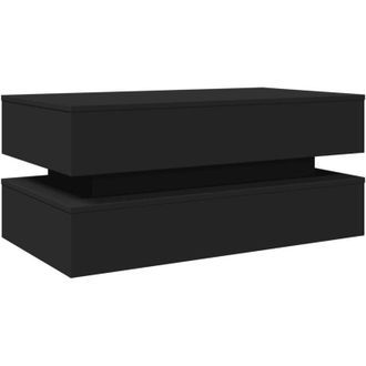 vidaXL Table basse avec lumi&egrave;res led noir 90x50x40 cm Vidaxl
