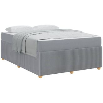 vidaXL Bettrahmen mit Matratze Hellgrau 140 x 200 cm Stoff vidaXL