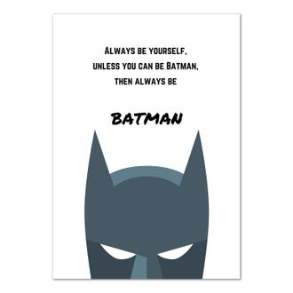 Bildershop-24 Kunstdruck Poster Bild Druck Motiv: Be Batman 30x45 cm