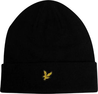 Lyle & Scott unisex, Accessoires, Noir, Taille: ONE Size Cotton Merino Beanie