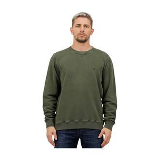 Dondup Sweatshirt mit Rundhalsausschnitt und Kleinem Logo vorne - - Sweatshirts & Hoodies - Herren - Gr&uuml;n - S
