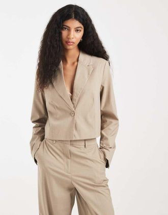 Pieces Eleganter kurzer Blazer in Beige, Kombiteil-Neutral