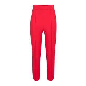 Elisabetta Franchi Pantalon en tissu technique - Femme - Pantalons - Rouge - Taille: 40 FR