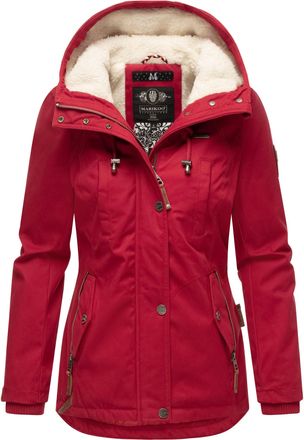 Marikoo Damen Winterjacke mit Teddyfell-Innenfutter & Kapuze