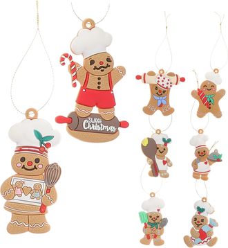 Hemobllo Lebkuchenmann Anhänger 8 Stück Weihnachtsbaumschmuck Aus Kunststoff Hängende Weihnachtsdeko Für Weihnachtsfeier Hotel Einkaufszentrum