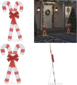 vidaXL vidaXL Zuckerstange Weihnachtsdekoration 50 LEDs Warmwei&szlig;