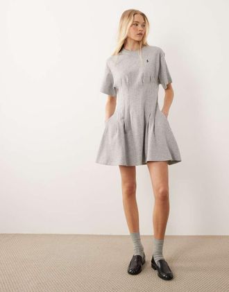 Polo Ralph Lauren Robe t-shirt de jour en maille - Gris
