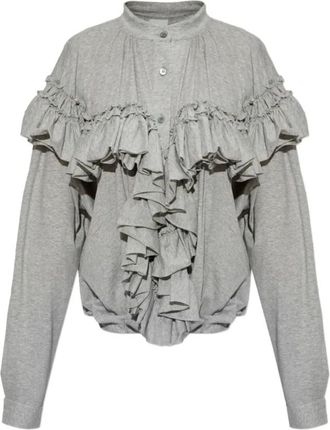 Dries Van Noten Femme, Blouses et Chemises, Gris, Taille: 36 FR Blusa rouches