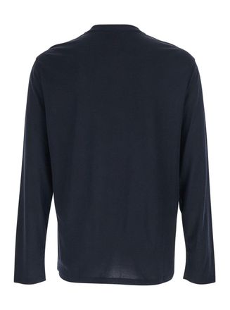 Emporio Armani Mens T-Shirt Blue Cotton-Blend Lyocell T-Shirts And Polos
