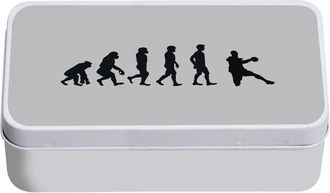 Fabulous Metallbox, Grau - Evolution Handball Sport Athlet Handballeur - 11 x 18,5 x 5,5 cm - Aufbewahrungsbox, Schl&uuml;ssel, Werkzeug, Brotdose, Zucker, Kekse