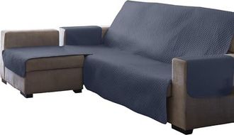 Estoralis | AVA | Moderner Chaiselongue-Bezug | Wende-Steppstoff | Farbe - Stein | Für Chaisse Longue 240 cm linker Arm| Stoffgröße 240 x 255 cm(Breite x Höhe) 