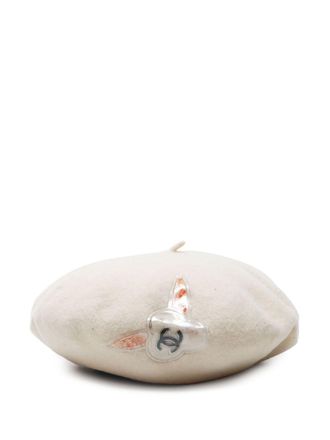 Chanel béret à logo CC (années 1990-2000) - Tons neutres