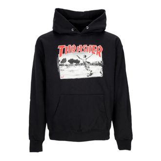 Thrasher Schwarzer Hoodie mit verstellbarer Kapuze und Fronttasche - - Sweatshirts & Hoodies - Herren - Schwarzk - L