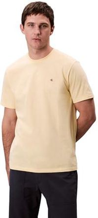 Calvin Klein T-Shirt Manches Courtes Homme Smooth Solid Tee avec Col Ras-du-Cou, Jaune (Sunlight), S