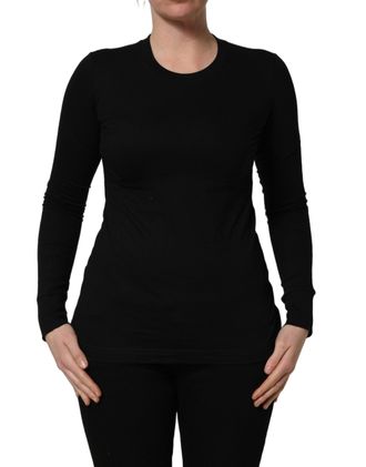 Dolce & Gabbana Womens Cotton Crew Neck Sweater Black