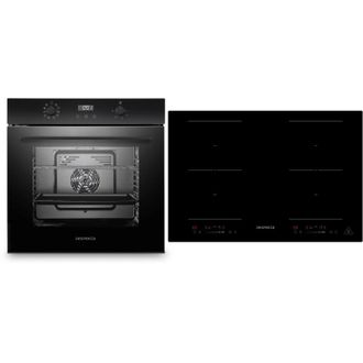 Respekta Backofen Herd Kochfeld Herdset Induktion 77cm Timer 2 Flexzonen Slider Respekta