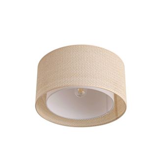Lindby Deckenleuchte &Oslash; 40 cm, Deckenlampe Textil Kunststoff Rattanlook 1x E27 ohne Leuchtmittel Wohnzimmerlampe Deckenbeleuchtung Schlafzimmerlampe