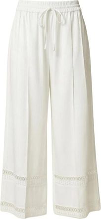 Twinset Femme, Pantalons, Blanc, Taille: 42 FR Wide Poplin Pantalons