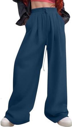 Generic Pantalon Jogging Femme avec Poches et Taille Elastique Pantalon de Jogging Taille Haute Oversize Baggy Femme Elegant D&eacute;contract&eacute; Pantalons Chaud Autom