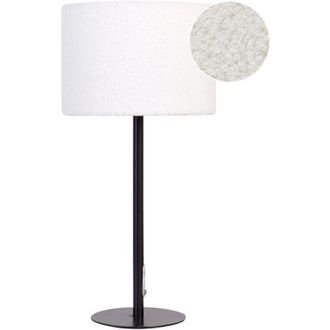 Beliani Beliani - Lampe &agrave; Poser Moderne avec Abat-Jour en Boucl&eacute; Base M&eacute;tallique Blanche Vinazco
