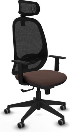 Piqueras y Crespo B&uuml;rostuhl mit Lendenwirbelst&uuml;tze mit 1D-Armlehnen und Kopfteil, h&ouml;henverstellbar und neigbar. Ausgestattet mit 3 Positionen und Schneidschaum. Schwarz