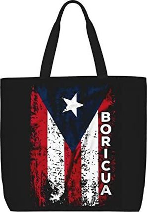 Generic Sac De Courses Porto Rico Fiert&eacute; Du Drapeau Portoricain Fourre Tout Avec Poign&eacute;es Pliable Sacs &Agrave; Main, Pour Femmes, Shopping, &Eacute;cole, Voyage
