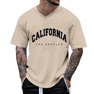Generic T-shirt surdimensionn&eacute; pour homme - T-shirt d&eacute;t&eacute; &agrave; col rond &agrave; manches courtes - Avec imprim&eacute; urbains - Chemises basiques pour homme - Chemises d&eacute;contr