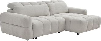 Vente-Unique Ecksofa rechts Relax mit elektrisch verschiebbarer Sitzfl&auml;che - Stoff Beige - CARIALA