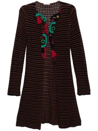 Prada cardigan mi-long en crochet Spring (2005) - Marron