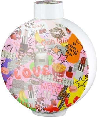 Gilde Deckelvase OOH LALA -Keramik - Popart Motiv - Rund - Mehrfarbig - H&ouml;he 30cm x Breite 24cm - Dekovase