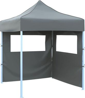 vidaXL Vidaxl - Tente de r&eacute;ception pliable avec 2 parois 2x2 m Acier Anthracite