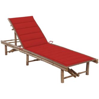 vidaXL vidaXL Garten-Sonnenliege mit Auflage Bambus