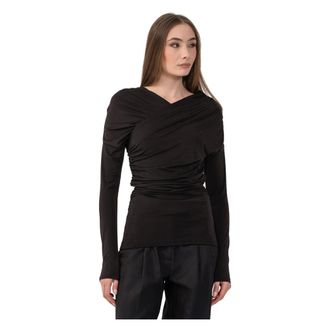 Kocca Femme, Blouses et Chemises, Noir, Taille: 36 FR Haut manches longues coupe slim