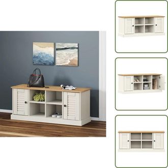 vidaXL Schuhbank VIGO Wei&szlig; 106x35x45 cm Massivholz Kiefer - Schuhbank - Flurbank - Einbauschublade - Garderobe - Aufbewahrungsbox