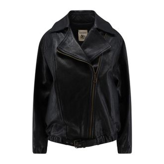 Semicouture Oversize Lederjacke - - Jackets - Damen - Schwarzk - L